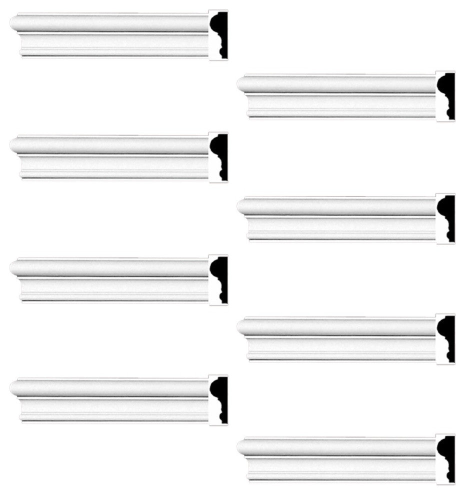 Cornice White Urethane Simple Design 8 Pieces Totaling 768" Length