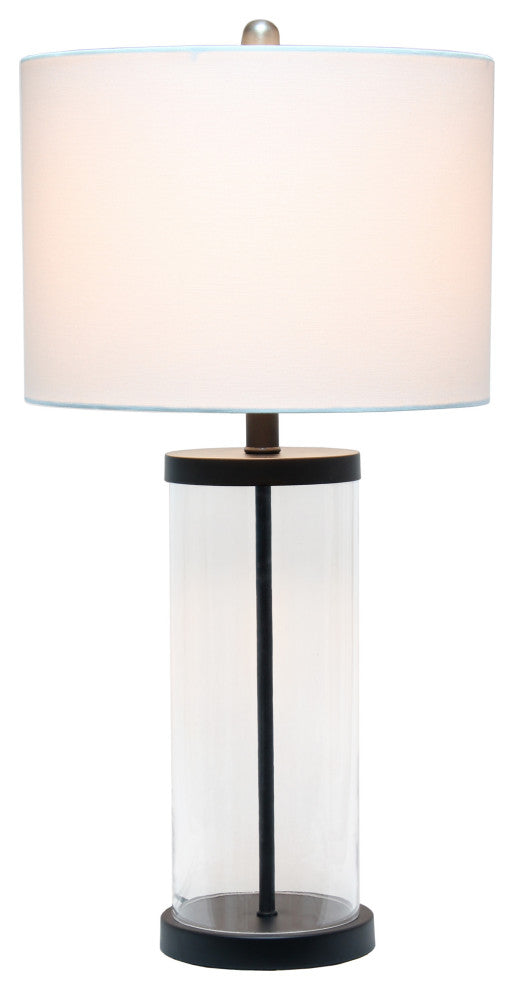 Elegant Designs Enclosed Glass Table Lamp, Black