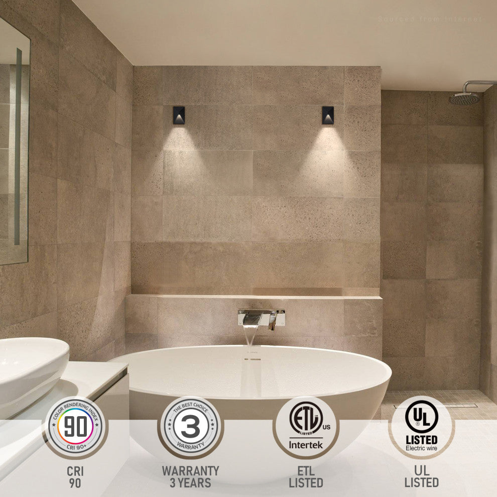 4 Pack 12w 8" 5cct Led Wall Sconce 100-277v Porch Light 10%-100% Dim