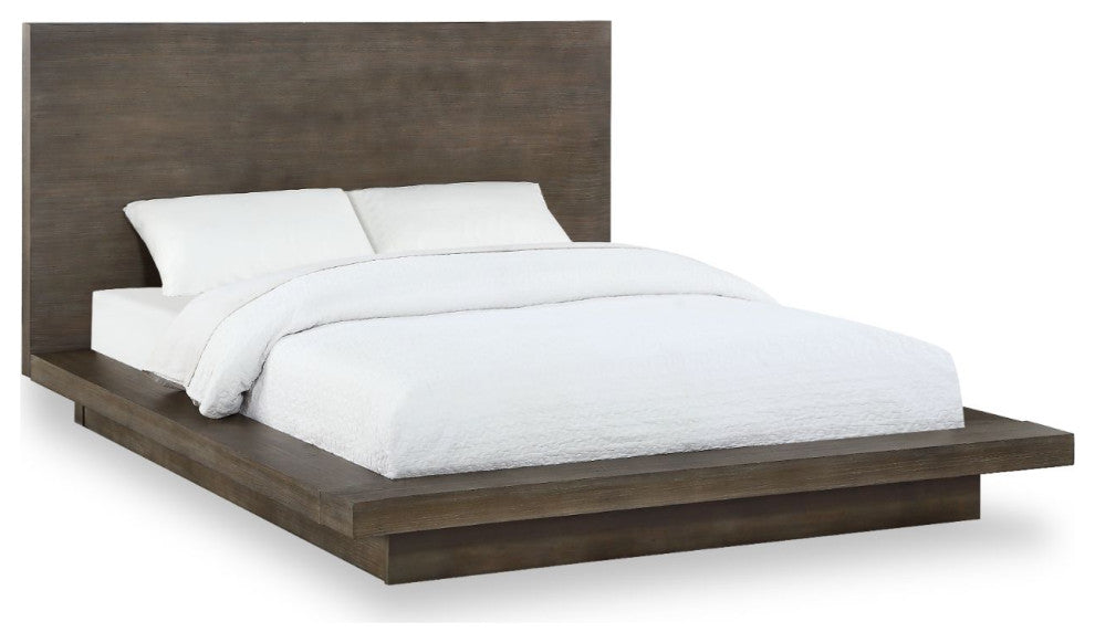 Modus Melbourne 4 PC King Panel Bedroom Set in Dark Pine