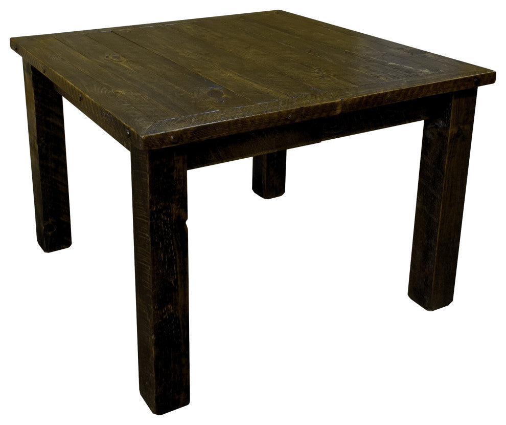 Barnwood Style Timber Peg Family Dining Table, Driftwood, 42" X 42"