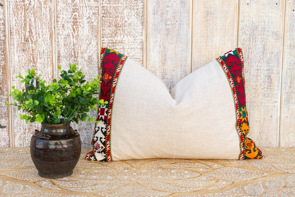 Usri Linen Tribal Border Pillow