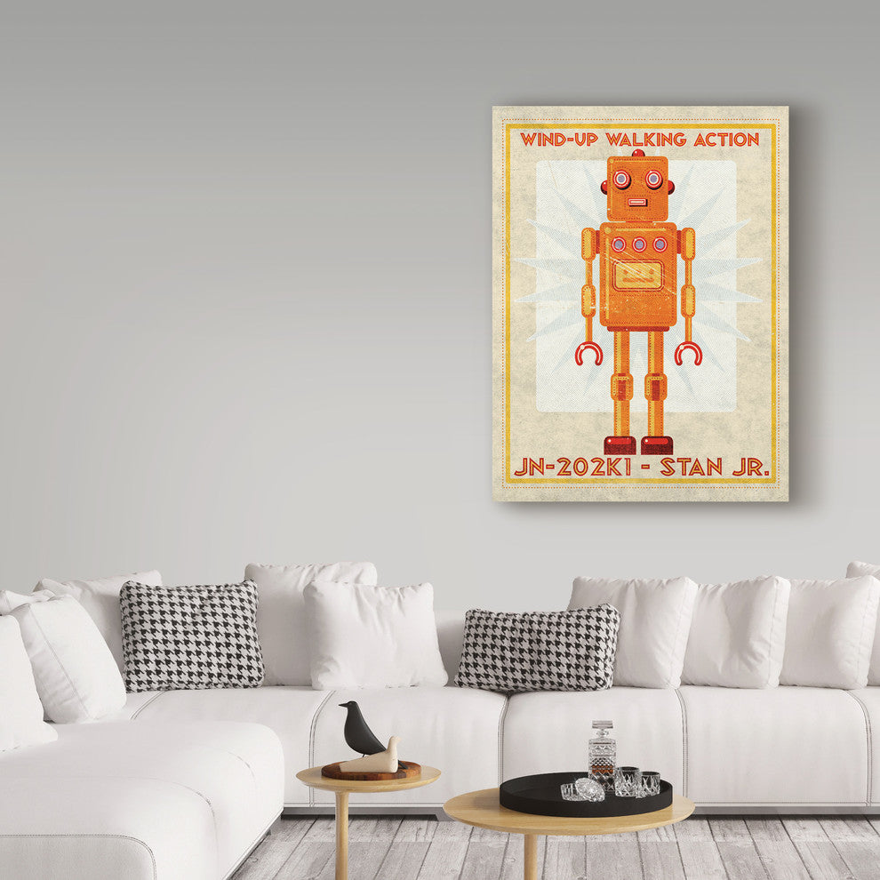 John W. Golden 'Stan Jr Box Art Robot' Canvas Art, 24"x18"