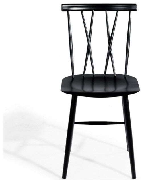 Armless Cross Back Kitchen Dining Side Chairs, Set of 2