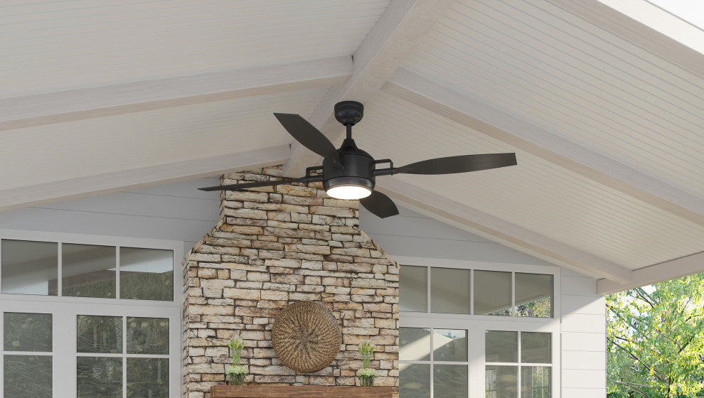 Luxury Urban Loft Ceiling Fan, Midnight Black, UHP9011, Mendocino Coll