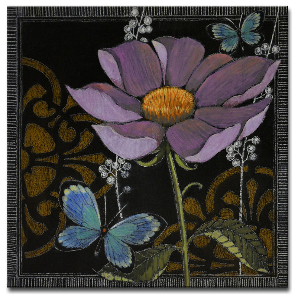 Canvas Art 'Gilt Slate Flora I' by Hope Hansen, 12"x12"