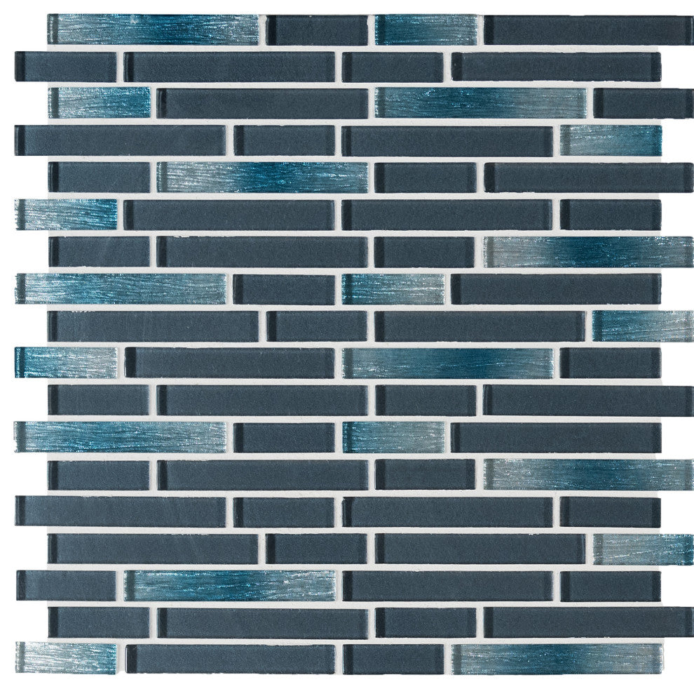 MSI SMOT-GLSIL-6MM-V2 12" x 12" Linear Mosaic Wall Tile - Glossy - Har