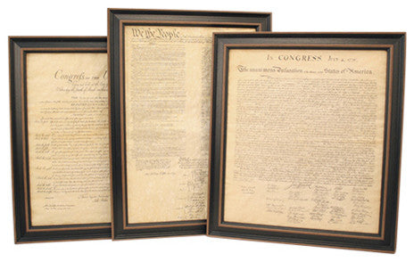 Framed Constitution, Bill of Rights, and Declaration of Independence,