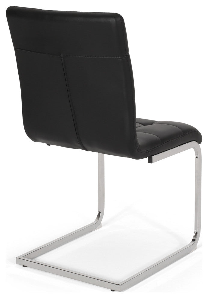 Benner Modern Upholstered Waffle Stitch Dining Chairs (set Of 2) Blac