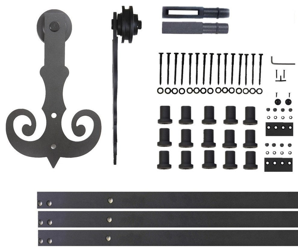 Sliding Barn Door Hardware Kit, Mustache Design, Single Door, 18'
