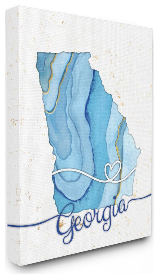 Stupell Industries Georgia Agate Blue US State Design, 30 x 40