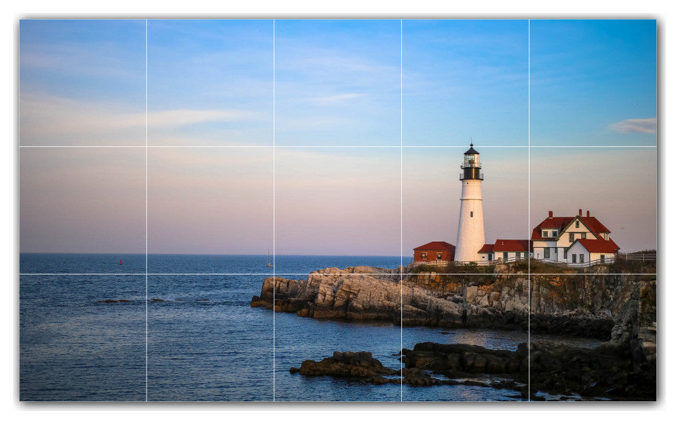 Lighthouse Ceramic Tile Wall Mural HZ500833-53M. 30" x 18"