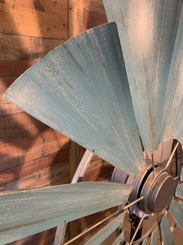 66 Inch Weathered Texas Turquoise Windmill Ceiling Fan | The Patriot F