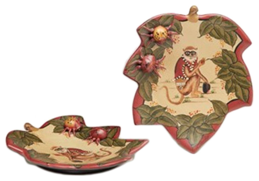 Pair of 9 Inch Diameter Monkey Decorative Plates