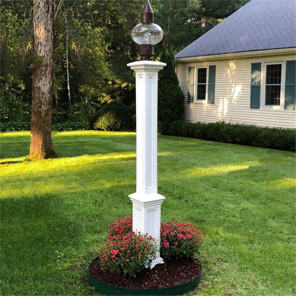 Mayne Signature Traditional Plastic Lamp Post with Mount in White