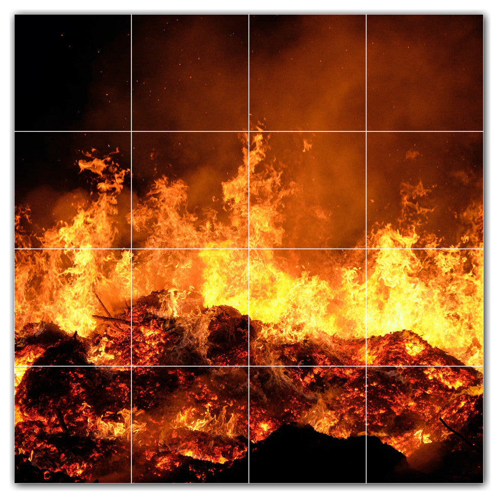 Fire Ceramic Tile Wall Mural Hz500610-44xl. 48" X 48"