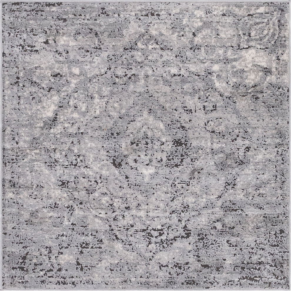 Transitional Ambrose Square 4' Square Buff Area Rug