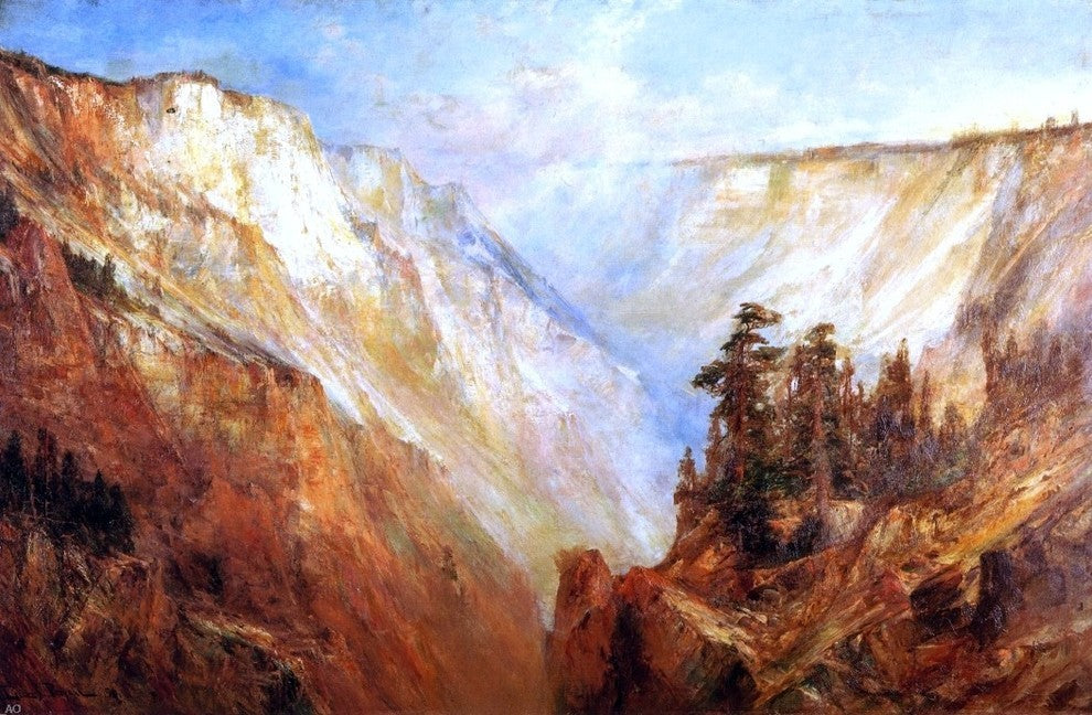 Lucien Whiting Powell Grand Canyon of The Yellowstone River Canvas Pri