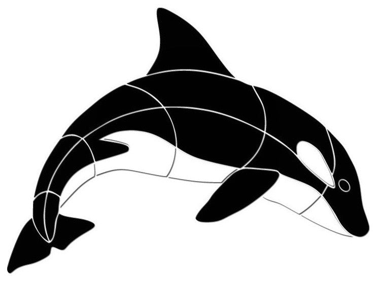 Orca 1 Ceramic Swimming Pool Mosaic 36"x26"