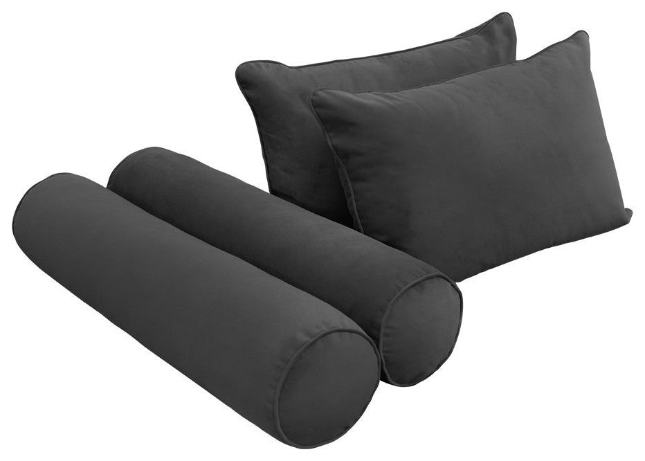 STYLE V4 Full Velvet Pipe Trim Indoor Daybed Mattress Pillow |COVER ON