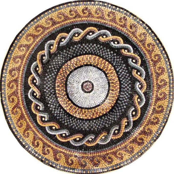 Roman Mosaic Art Medallion, Horatio, 24"x24"