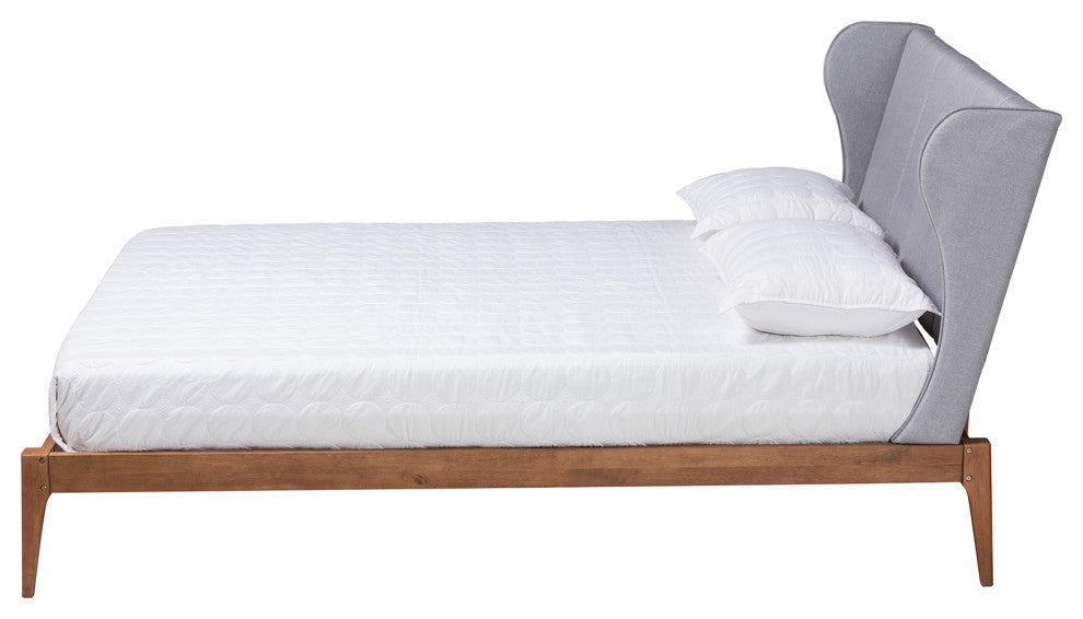 Rica Ash Walnut Queen Size Platform Bed