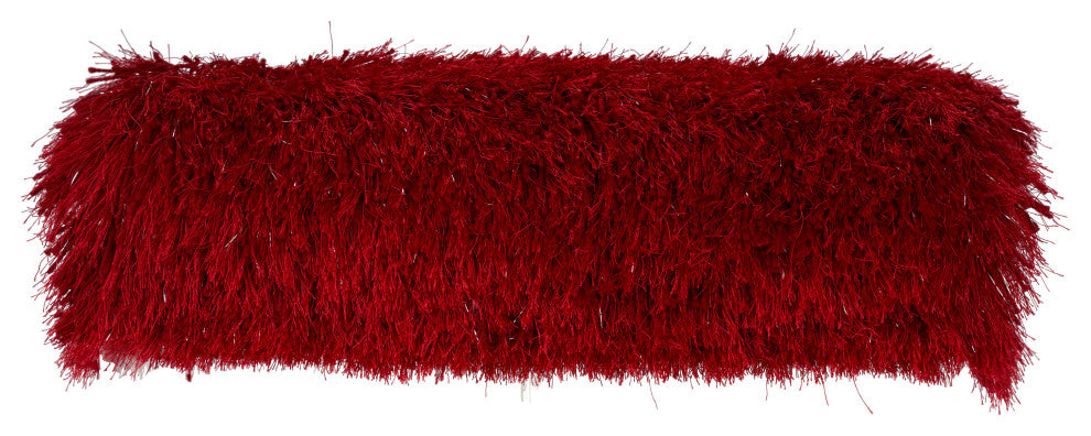 Nourison Home 5"x20" Mina Victory Shag Yarn Shimmer Shag Red Throw Pil