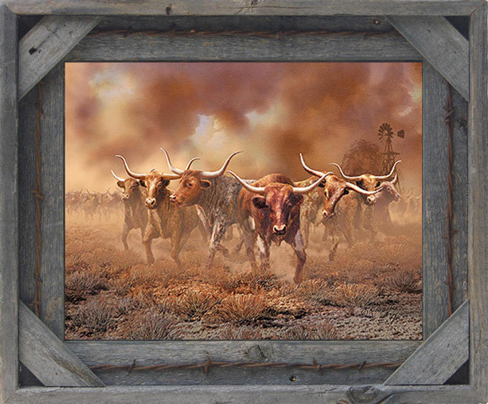 Barb Wire With Cornerblock Barnwood Picture Frame 5"x7"