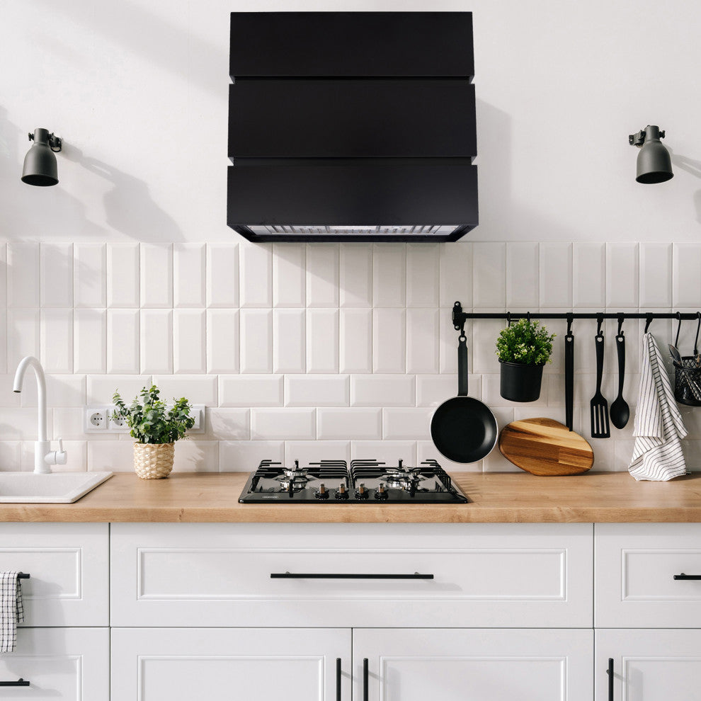 30"Stainless Steel Range Hood 3 Stacks Modern Box Kitchen Hood & Vent