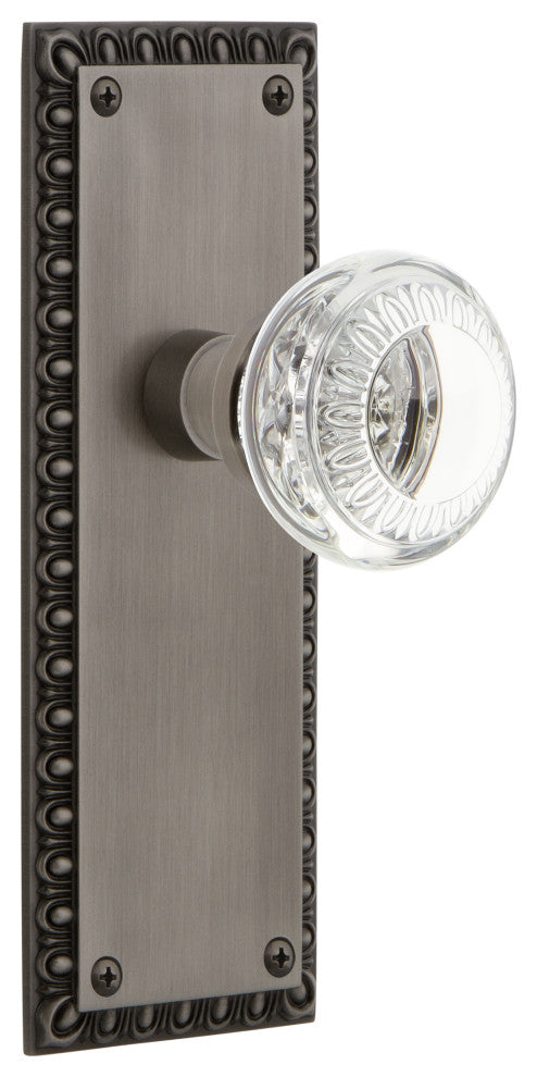 Neoclassical Plate Passage With Crystal Neoclassical Knob, Antique Pew