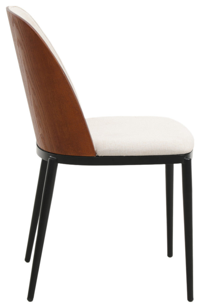 LeisureMod Tule Dining Side Chair With Upholstered Seat and Steel Fram