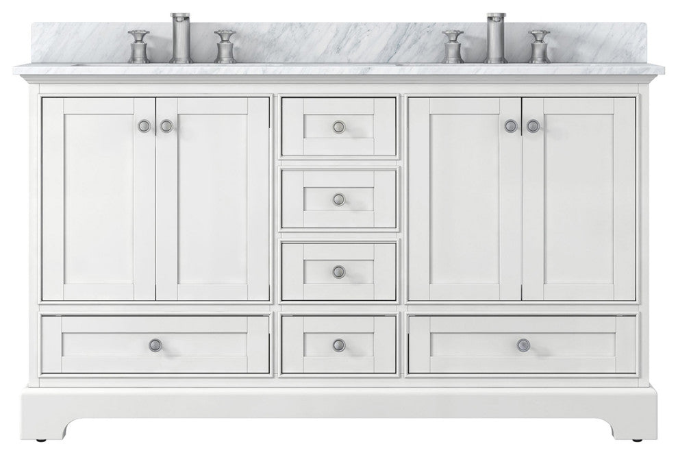 60 inch Matte Plywood Freestanding Bathroom Vanity Set Integrated Cera
