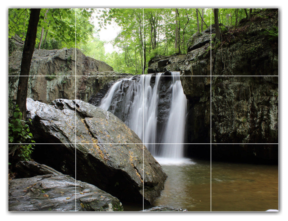 Waterfalls Ceramic Tile Wall Mural HZ501120-43XL. 48" x 36"