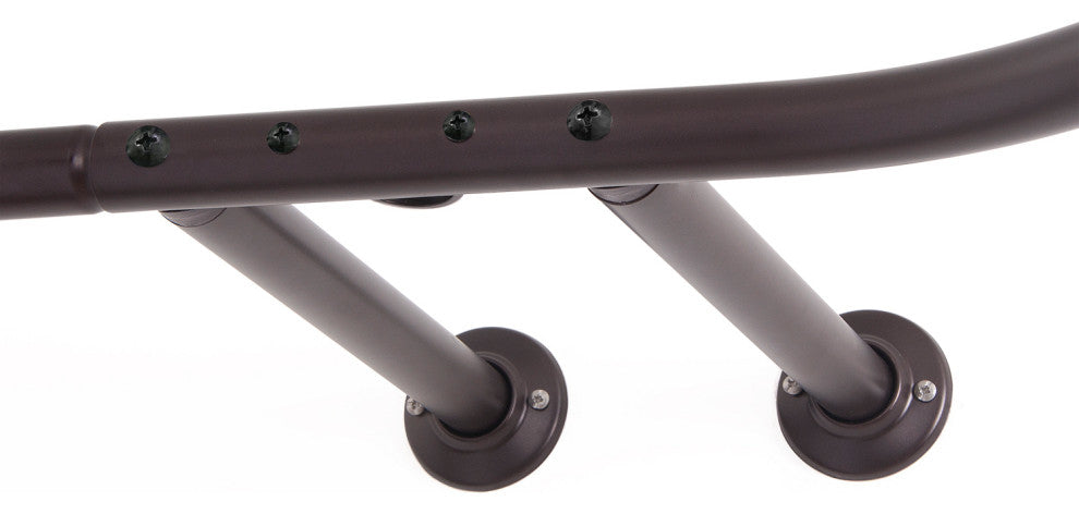 Utopia Alley Rustproof Aluminum Hoop Shower Rod With Ceiling Support F