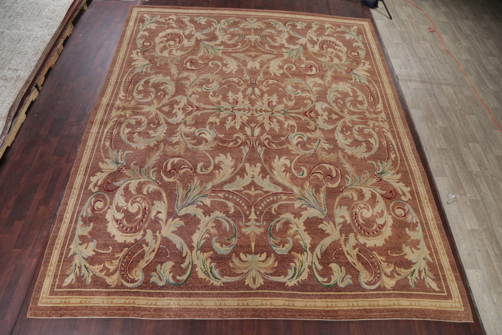 Consigned, Vintage All-Over Hand-Tufted French Toile Oriental Rug, Bro