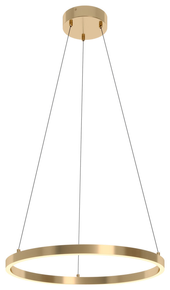 Glo 24" LED Pendant Light, Satin Brass, 3000K