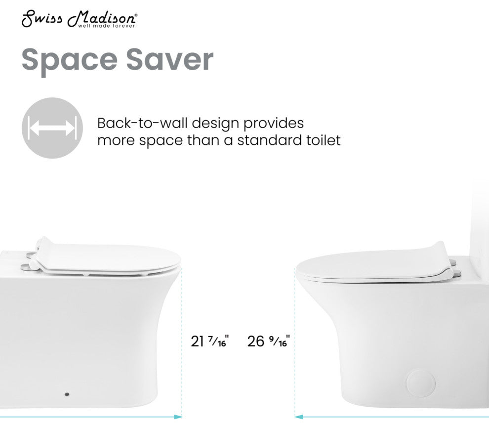 Swiss Madison SM-WT520 Cascade Wall Mounted Elongated Toilet Bowl - Wh