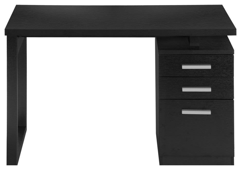 Computer Desk, Laptop, Storage Drawers, 48"L, Work, Laminate, Black