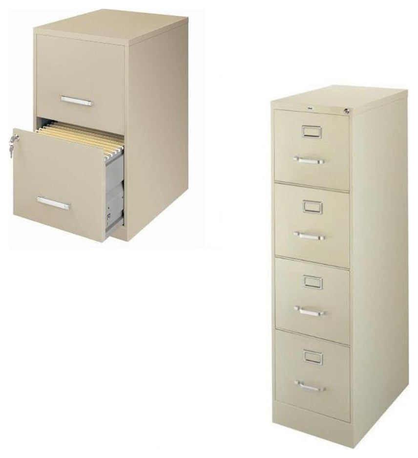 (Value Pack) 2 Drawer and 4 Drawer Letter File Cabinet Set in Putty