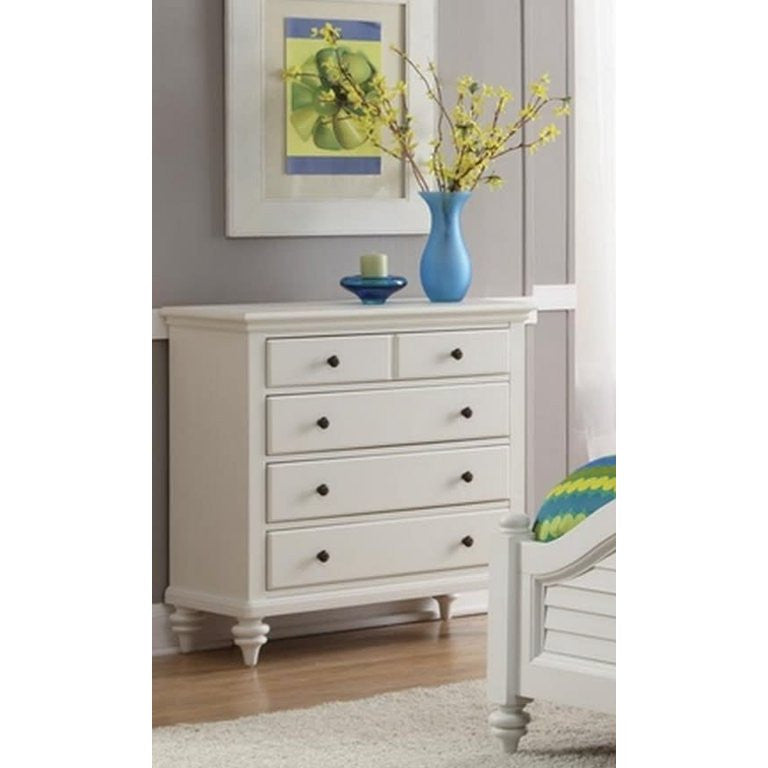 Vertical Dresser, Poplar Hardwood Frame With Carved Feet & 4 Drawers,