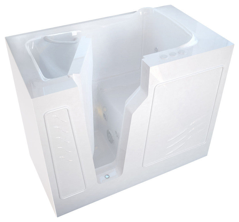 MediTub Walk-In 26 x 46 Left Drain Biscuit Whirlpool Jetted Walk-In Ba