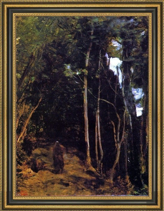 Jean-Baptiste-Camille Corot Forest in Fontainbleau Framed Canvas Print