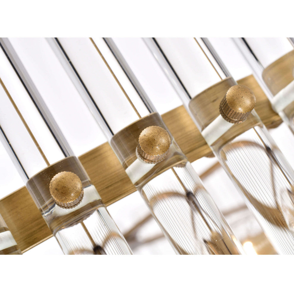 Eva 5-light Brushed Brass Crystal Chandelier