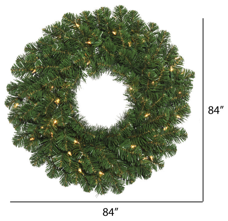 Artificial Oregon Fir Wreath , Clear, 84"