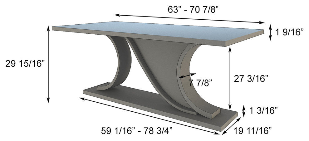 Saphire L14 Dining Table Set, 60.99"