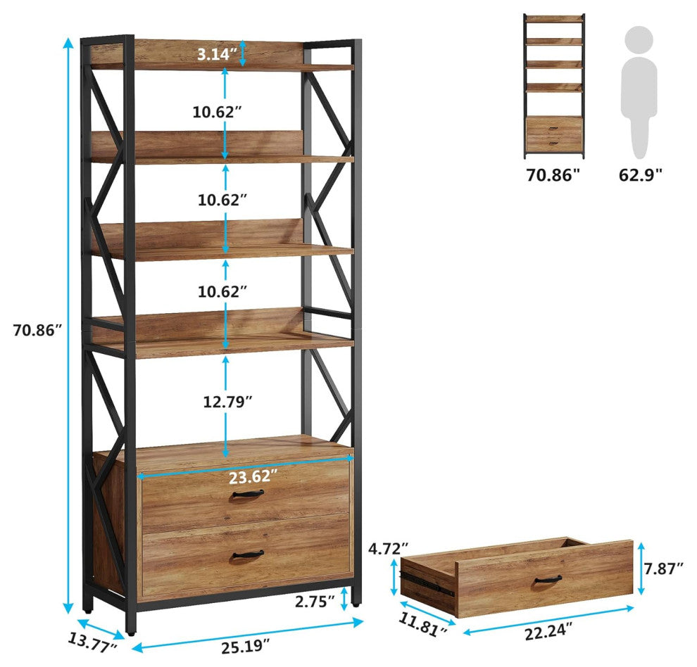 Tribesigns Bookshelf, Bookcase, 5 Shelf Open Shelf, Wood Book Shelf