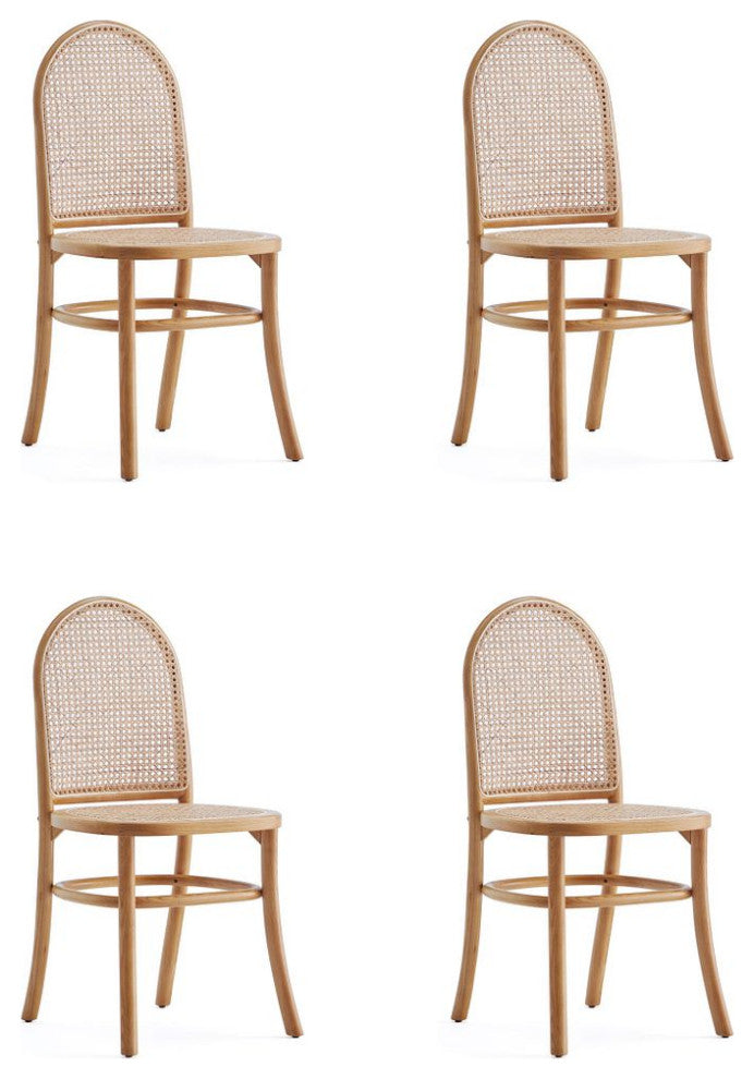 Manhattan Comfort Paragon 1.0 Dining Chair, Nature/Oatmeal, Set of 4