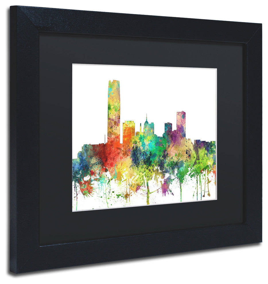 Watson 'Oklahoma City Oklahoma Skyline' Art, Black Frame, Black Matte,
