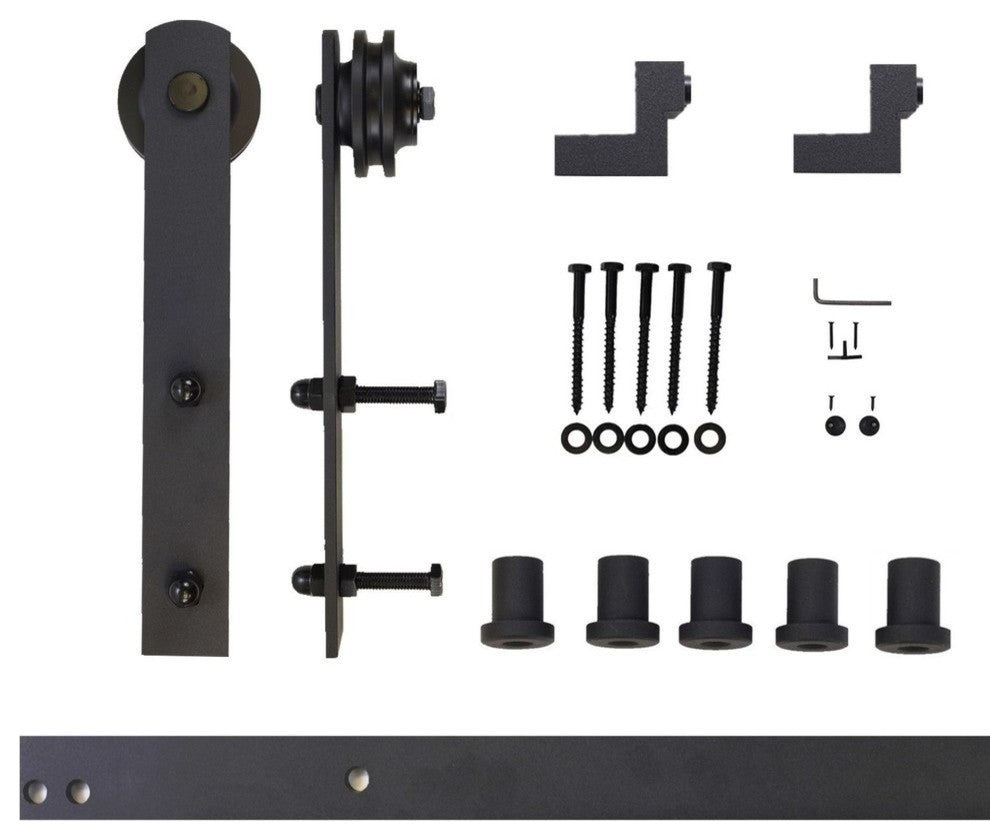 Single Sliding Barn Door Hardware Kit, Straight Design