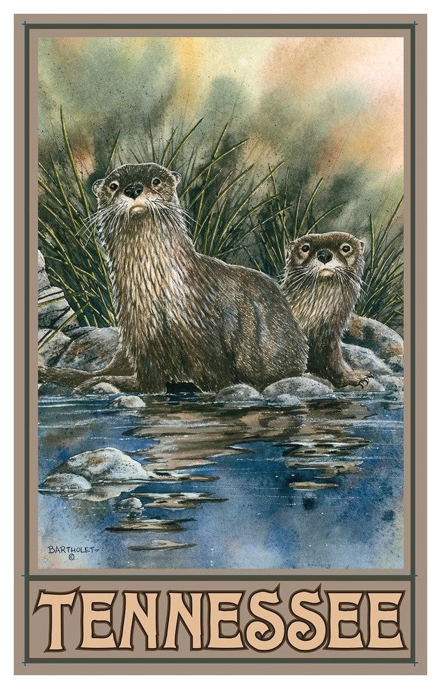 Dave Bartholet Tennessee Otters Art Print, 12"x18"